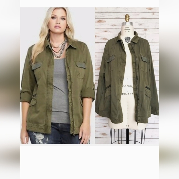 torrid | Jackets & Coats | Torrid Olive Utility Jacket | Poshmark